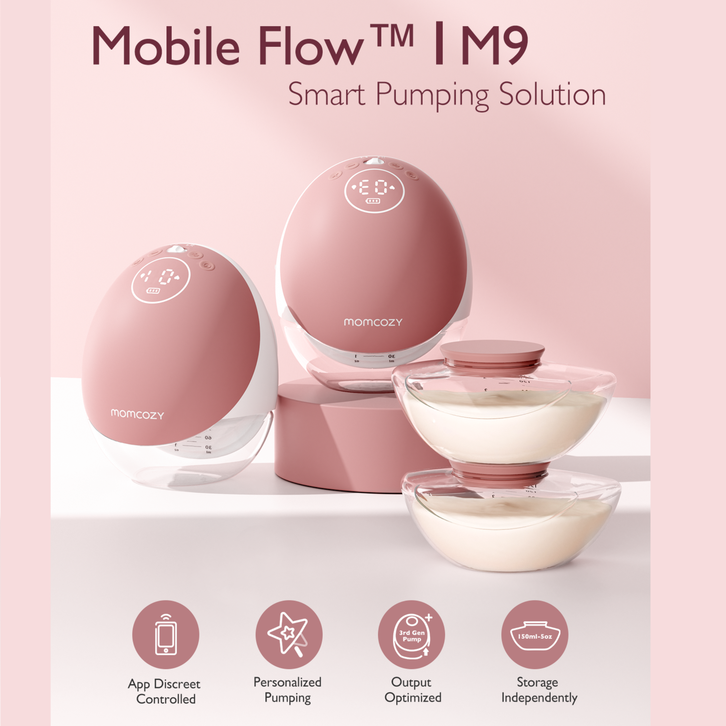 Momcozy M9 Wearable Electric Breast Pump with Smart App - Double ...