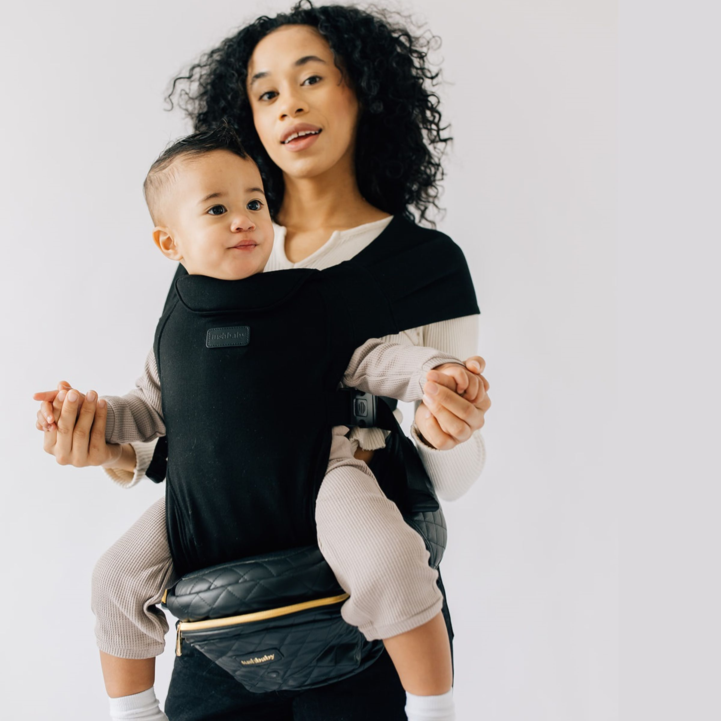 Tushbaby Hip Seat and Snug Carrier Bundle - Black Vegan Leather, Black ...