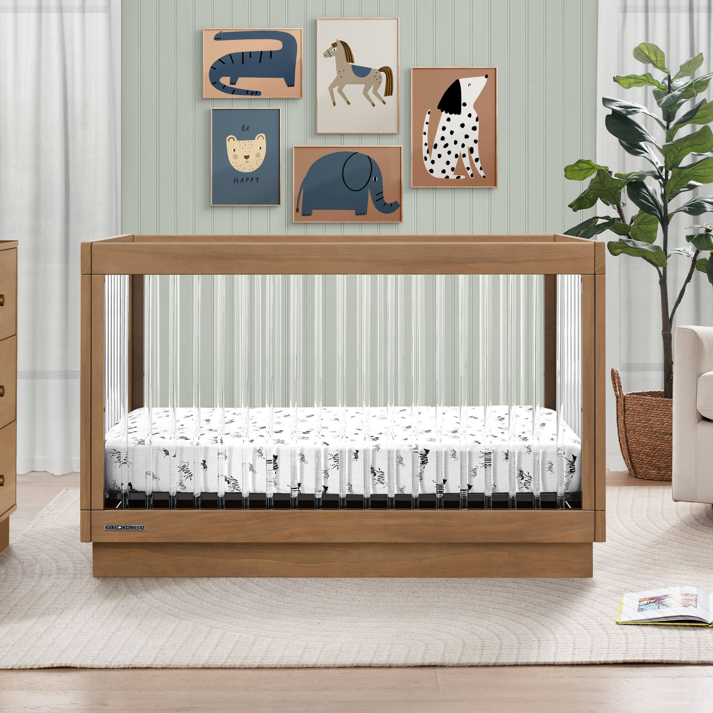 Delta Children James Acrylic 4-in-1 Convertible Crib - Acorn | Babylist ...