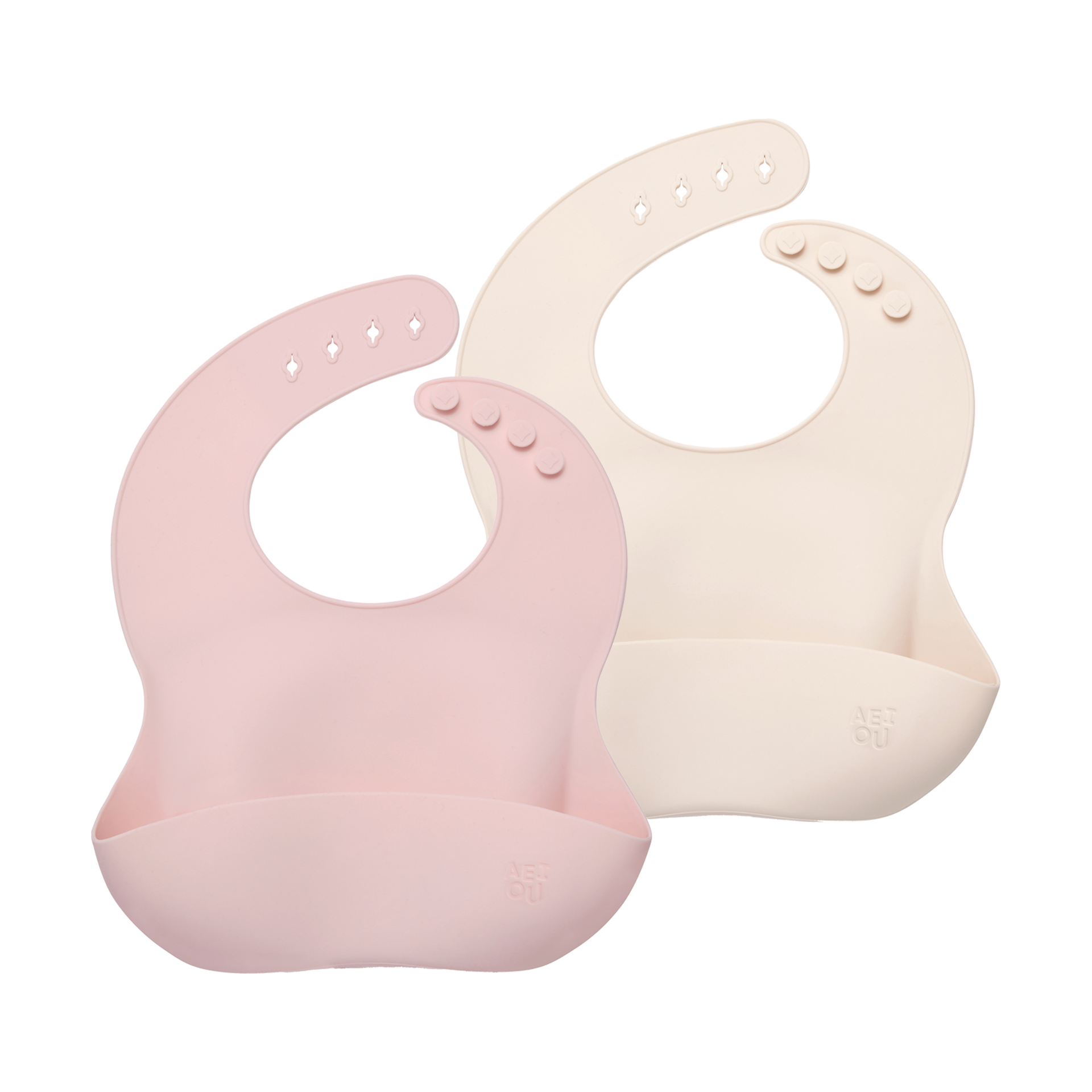 AEIOU Bib (2 Pack) - Petal/Oat Milk | Babylist Shop