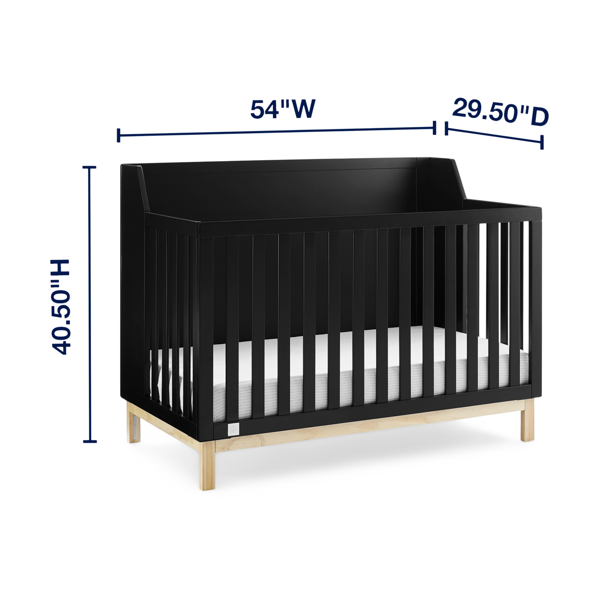 Delta Children Sloane 4-in-1 Acrylic Convertible Crib - Black Ebony ...