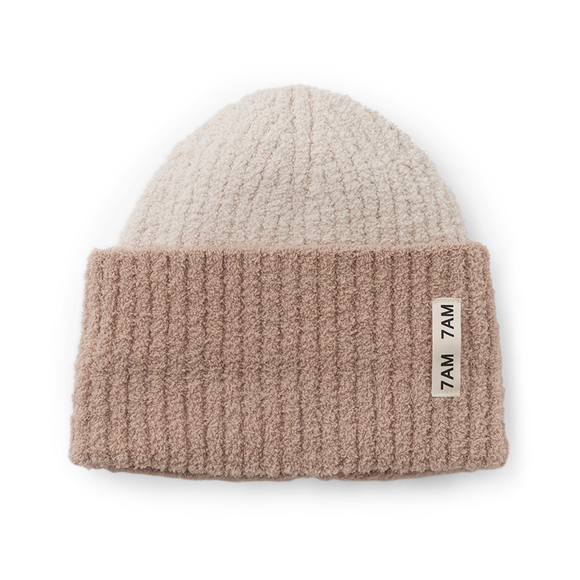 7AM Enfant Fuzzy 2-Tone Ribbed Beanie - Ecru/Pecan, 0-6 M | Babylist Shop