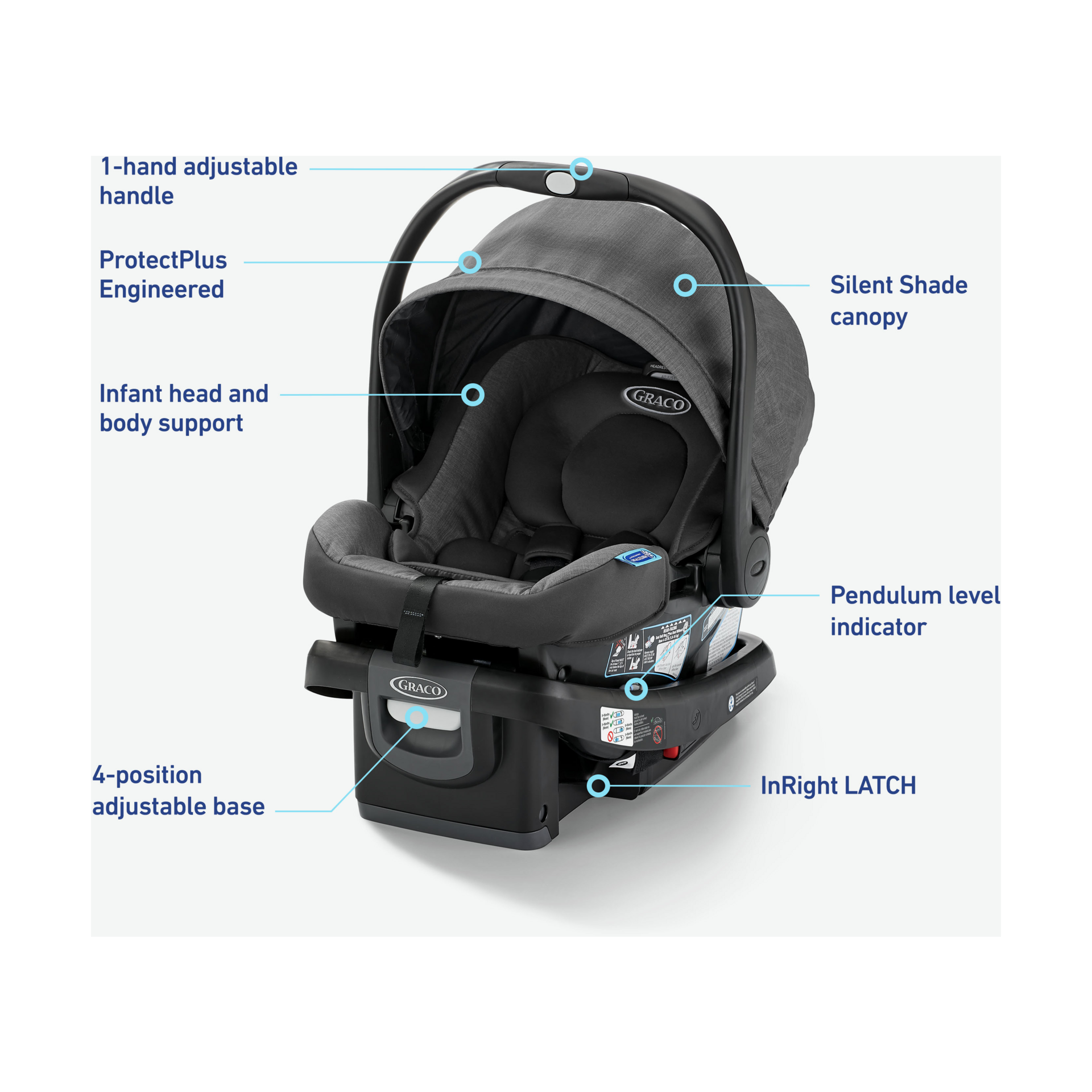 Graco SnugRide DLX Infant Car Seat ft. Load Leg Technology - Astaire ...