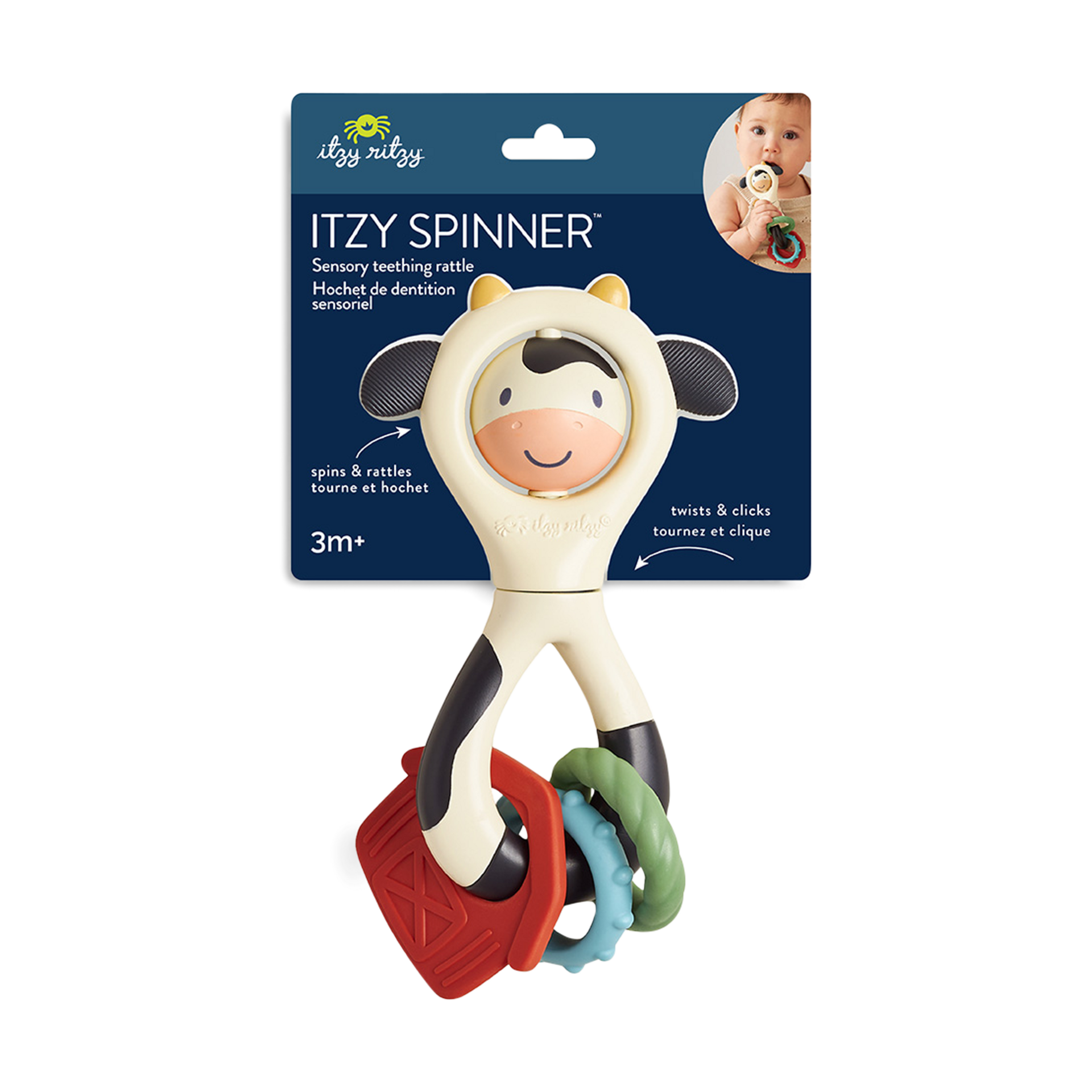 Itzy Ritzy Spinner Rattle Cow | Babylist Shop