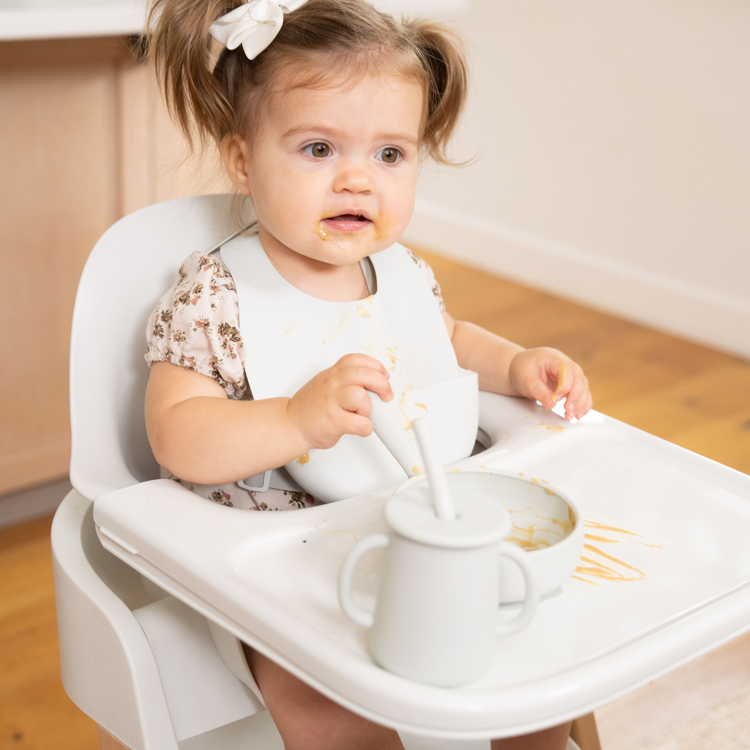 Mockingbird High Chair - Beechwood/White | Babylist Shop