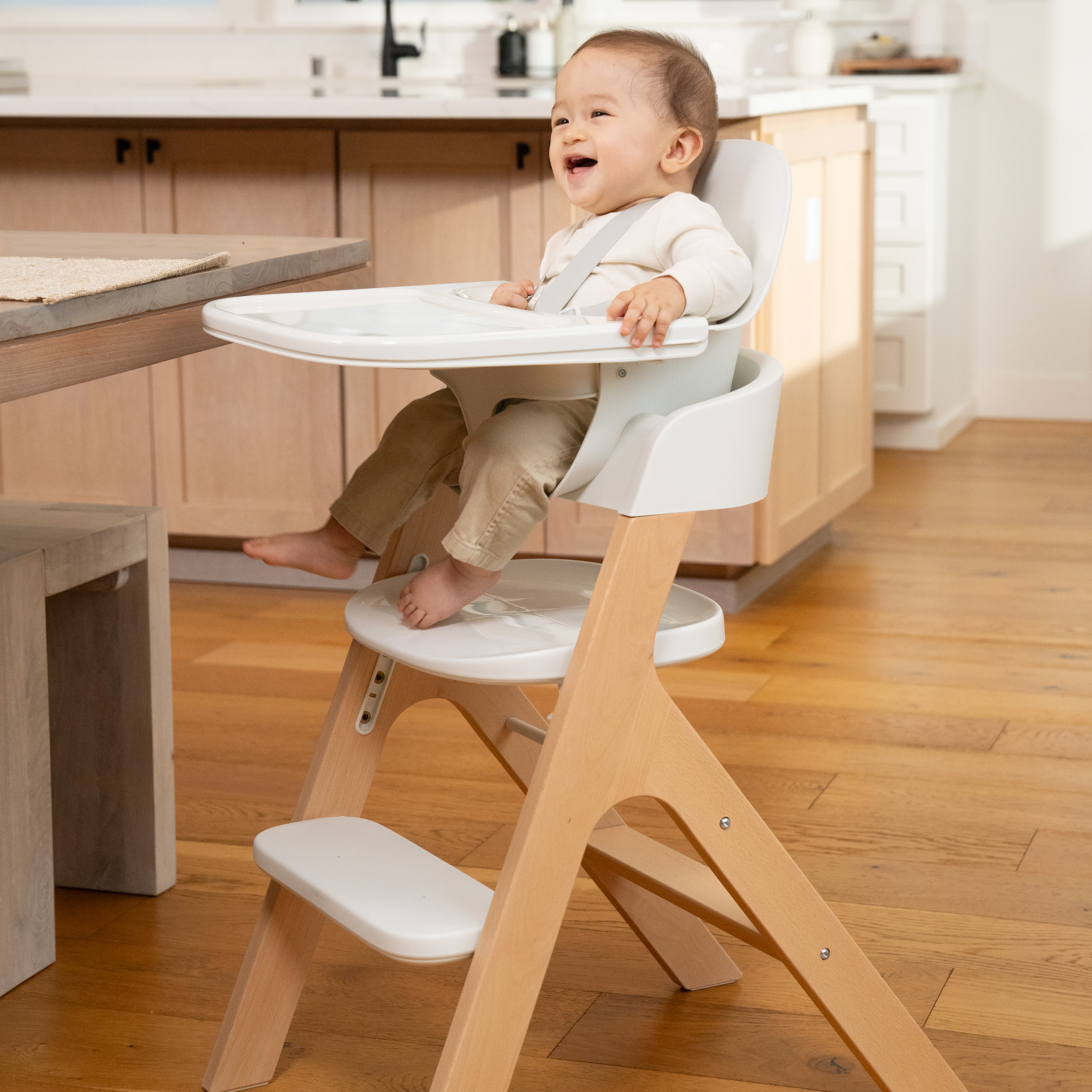 Mockingbird High Chair - Beechwood/White | Babylist Shop
