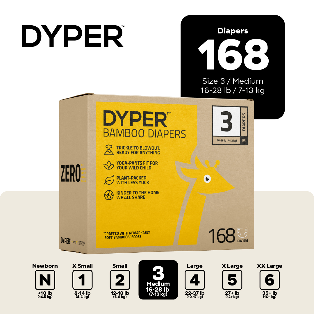 DYPER Simply Kind Diapers - Monthly Box - Size 3, 168 Count | Babylist Shop