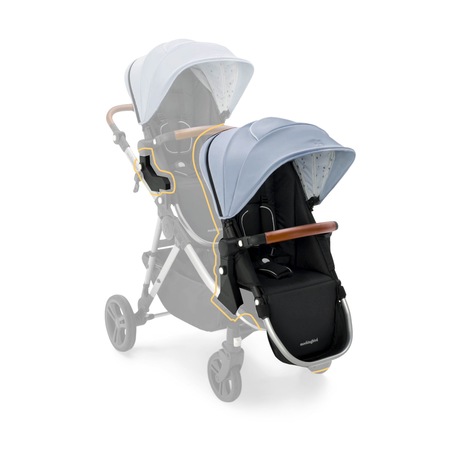 Mockingbird 2nd Seat Kit 2.0 - Sky/Watercolor Canopy With Penny Leather ...