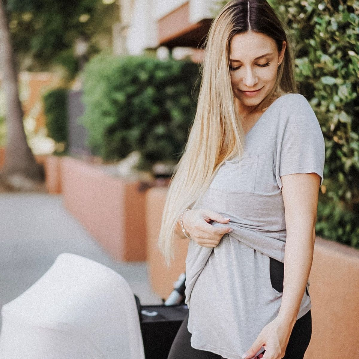 Belly Bandit Perfect Nursing Tee - Heather Grey, Medium | Babylist Shop