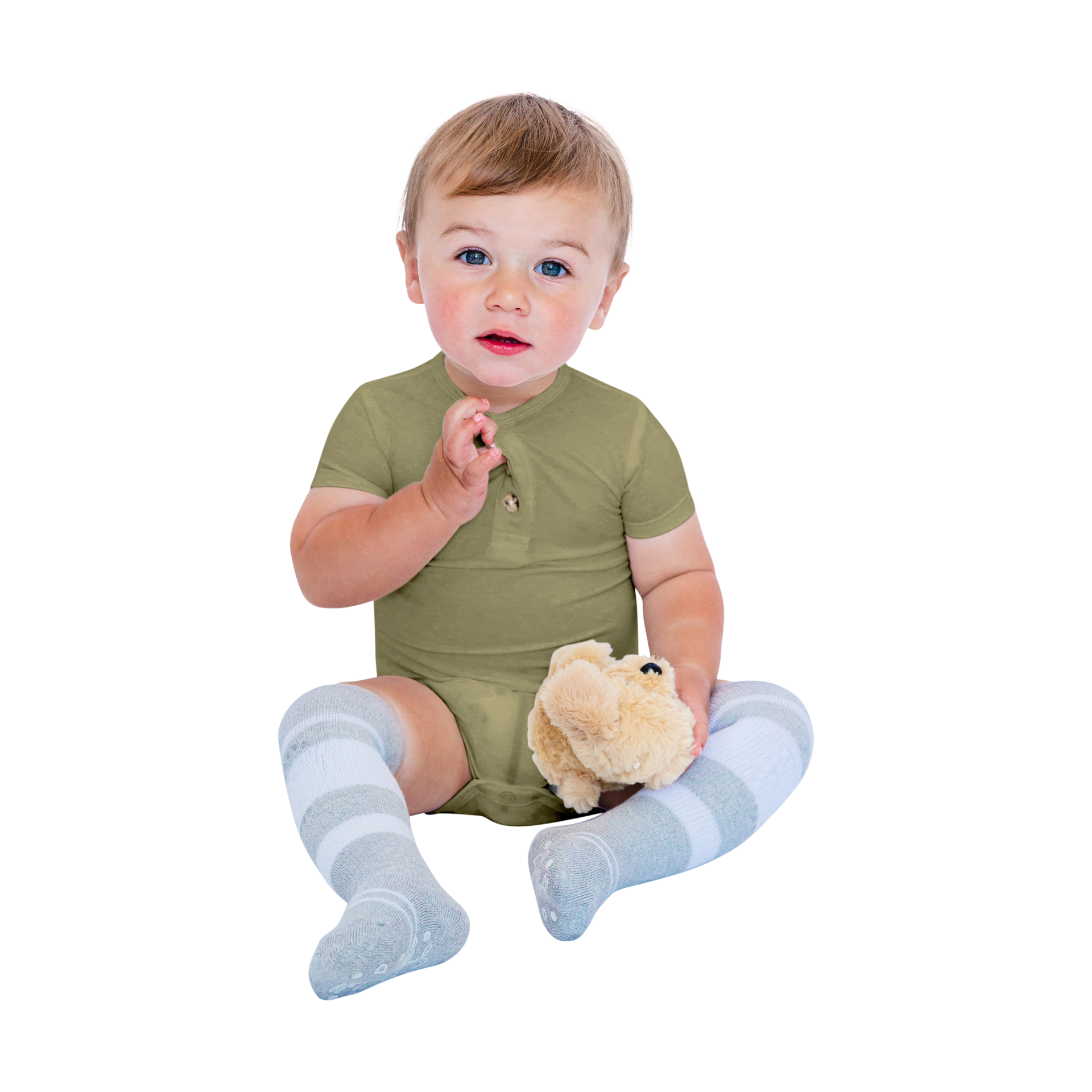 Snuggle Shield LUXE Bamboo 3 Button Bodysuit and Matching Beechwood ...