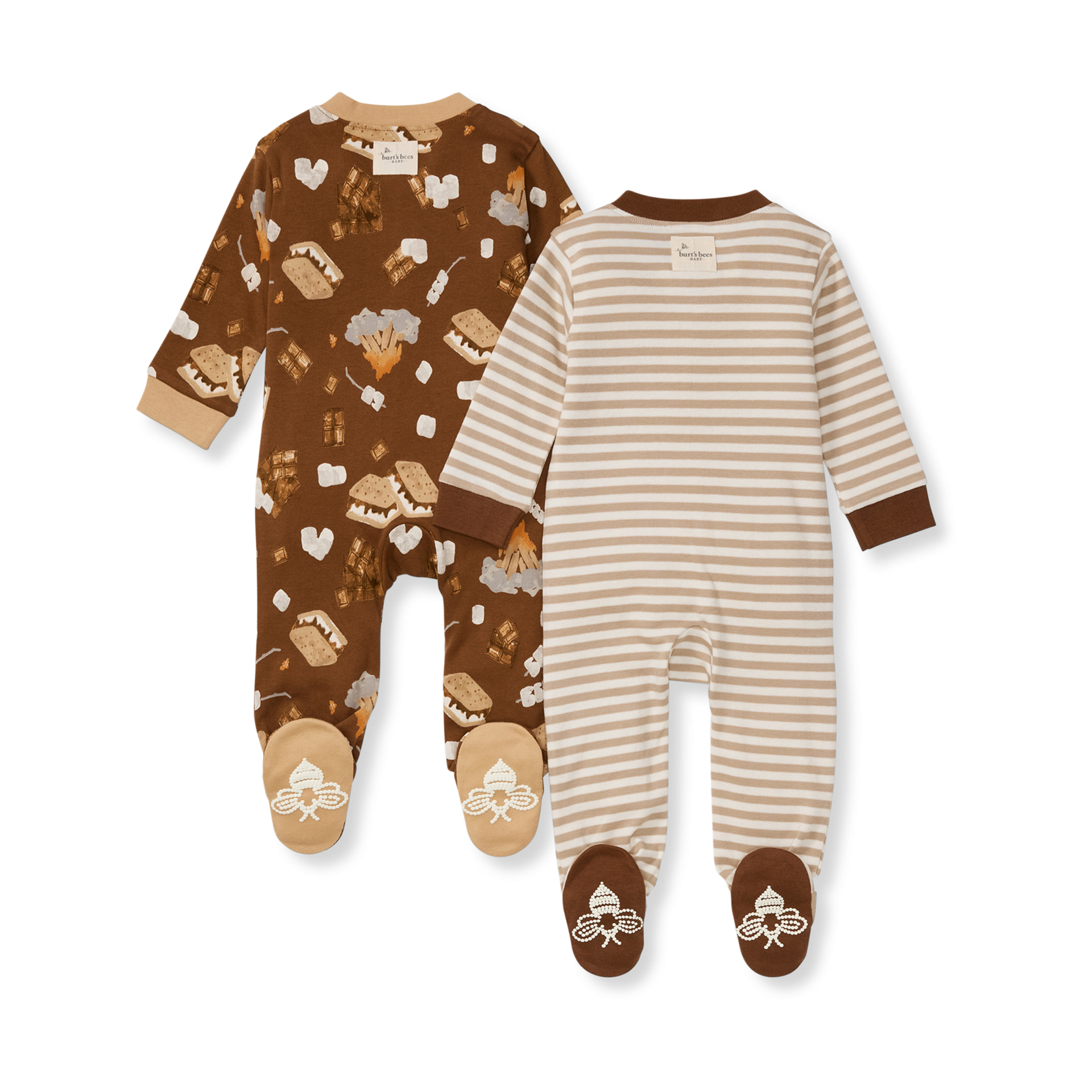 Burt's Bees Baby 2 Pack Sleep & Play Pajamas Organic Cotton - S'mores ...