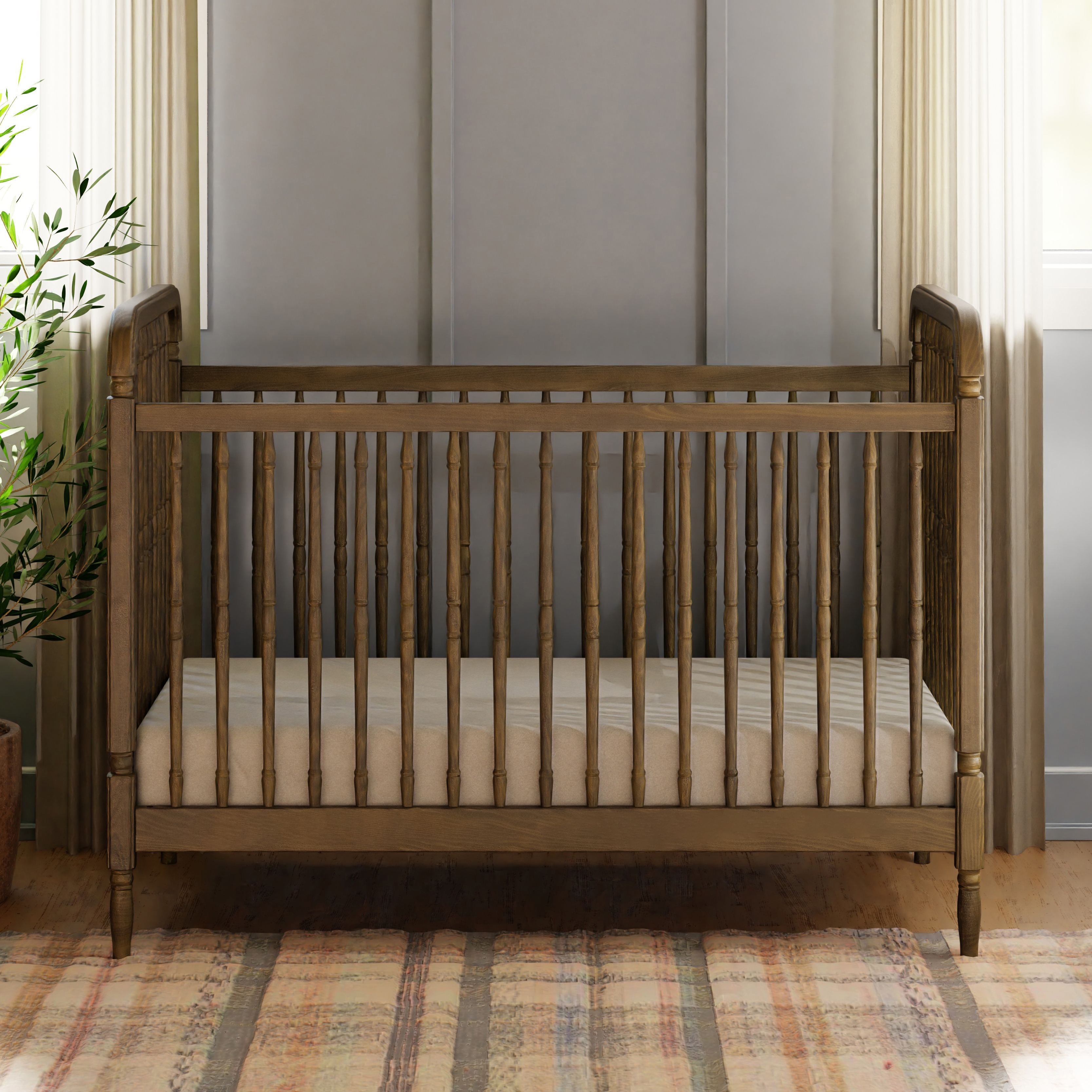 Namesake Liberty 3-in-1 Spindle Crib with Toddler Bed Conversion Kit ...
