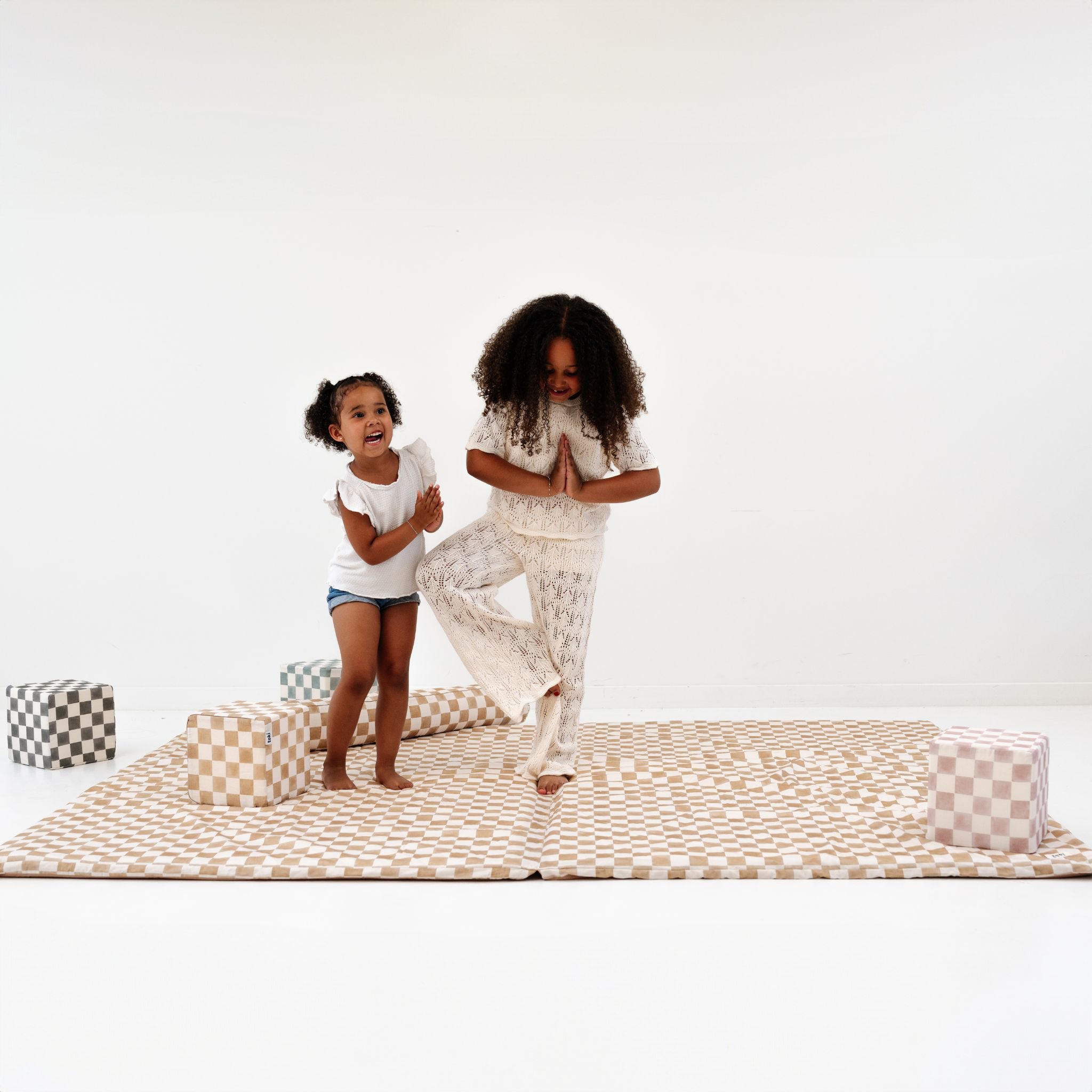 Toki Kids Epic Organic Cotton Play Mat - Checker Toffee | Babylist Shop