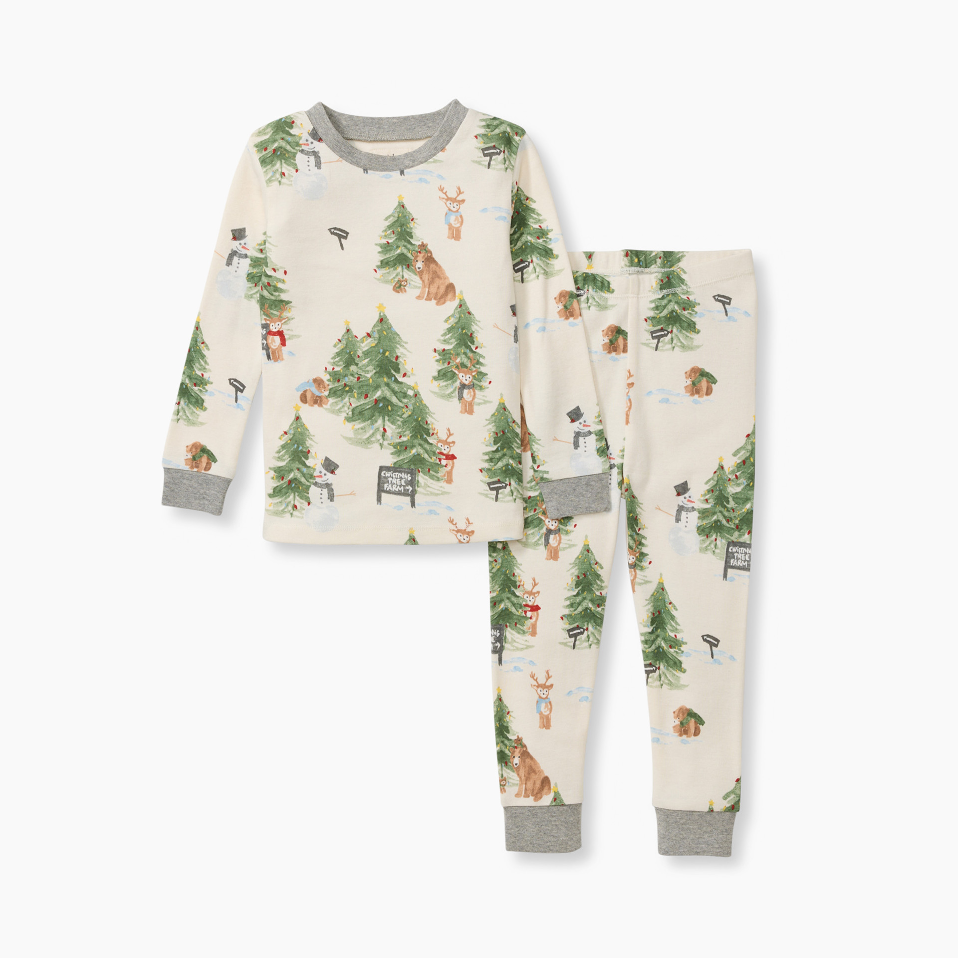 Burt s Bees Baby Kids Christmas Tree Farm Matching Family Pajama Set 12 Years Babylist Shop