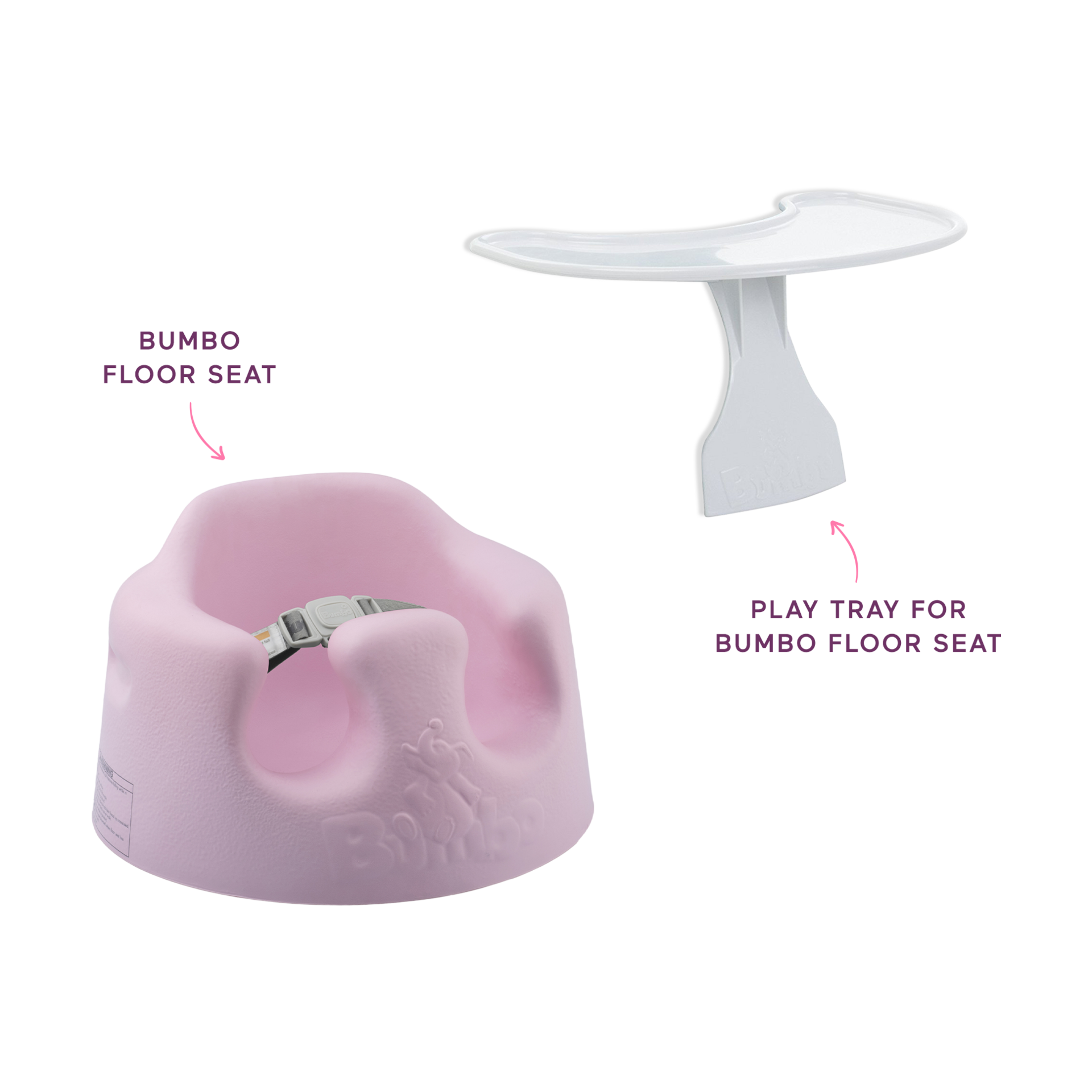 Bumbo Floor Seat & Tray Combo - Cradle Pink | Babylist Shop