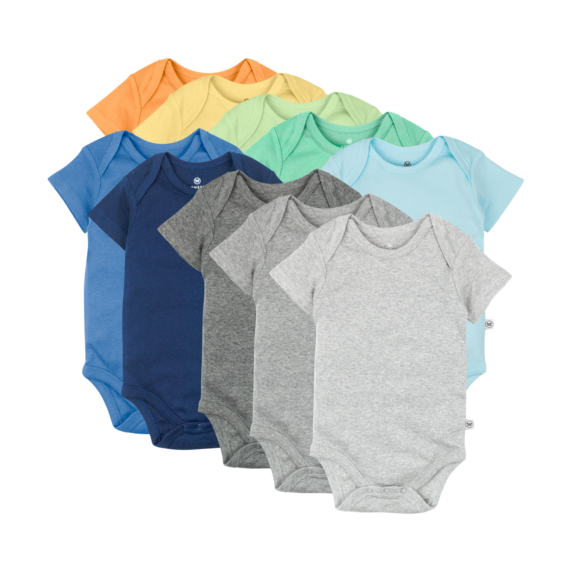 Honest Baby Clothing 10-Pack Organic Cotton Tri-fold Burp Cloths - Blue ...