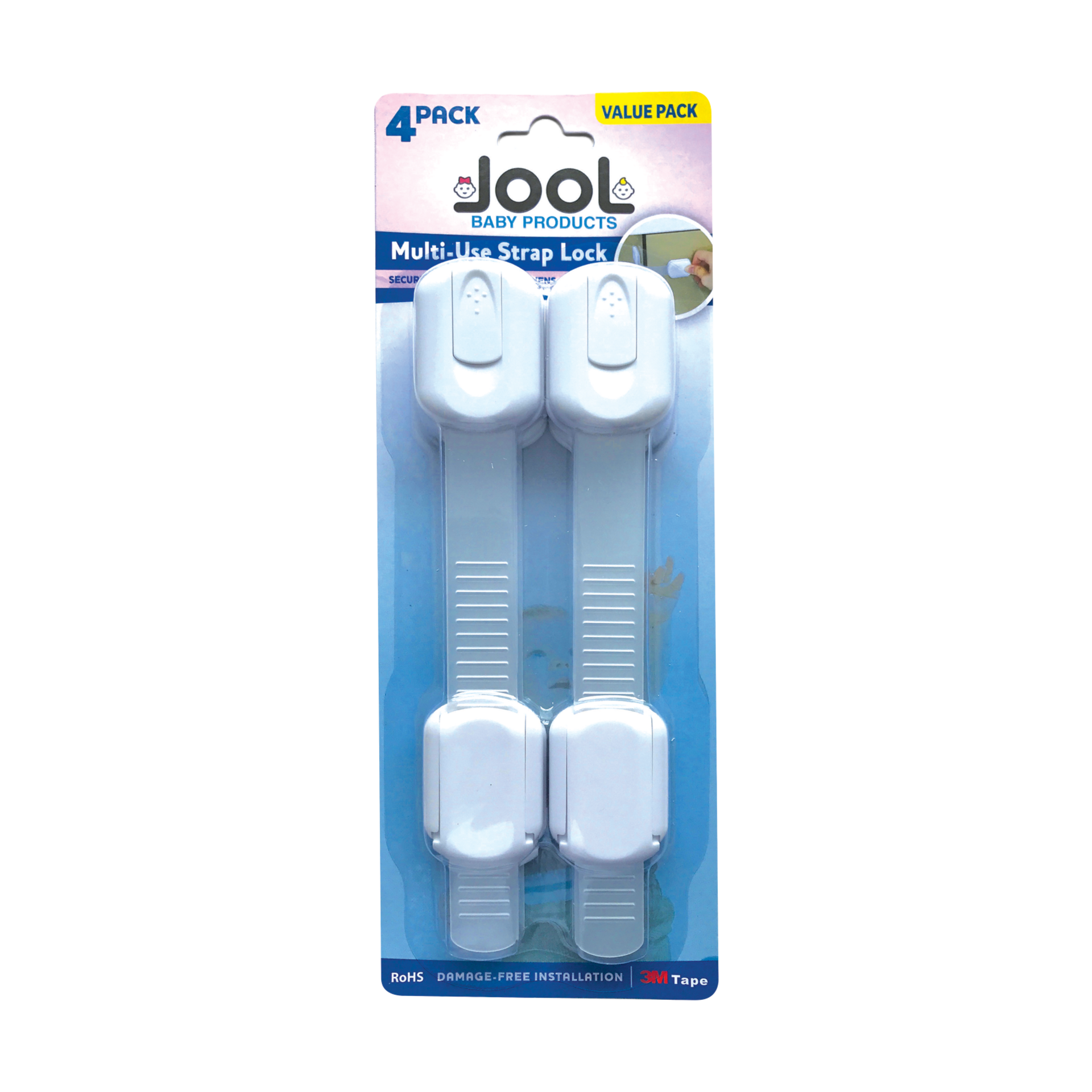 Jool Baby Multi-Purpose Adhesive Child Safety Strap (4-Pack) - White ...