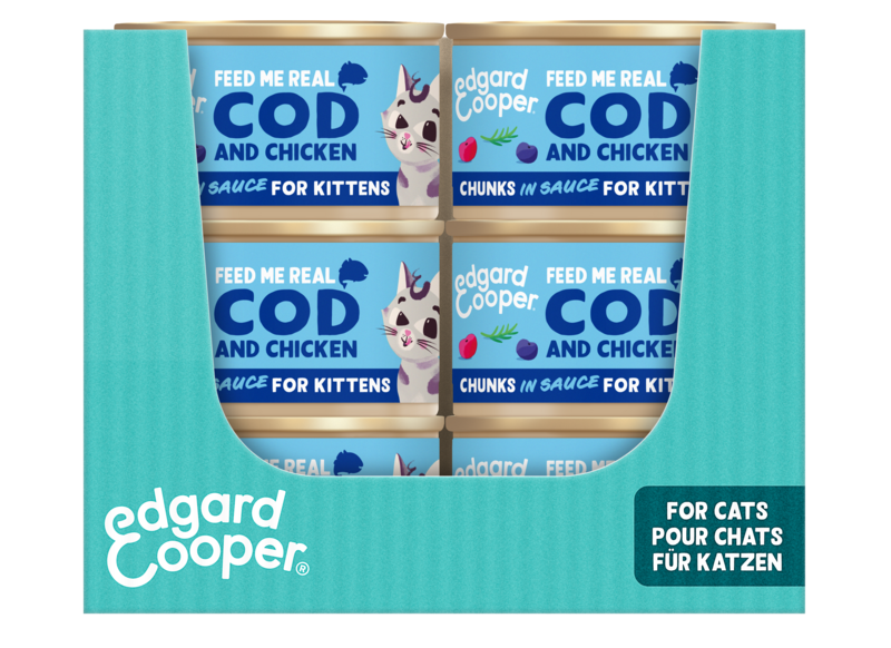 Cod and Chicken Grain-Free Chunks In Gravy for Kittens | Edgard ...