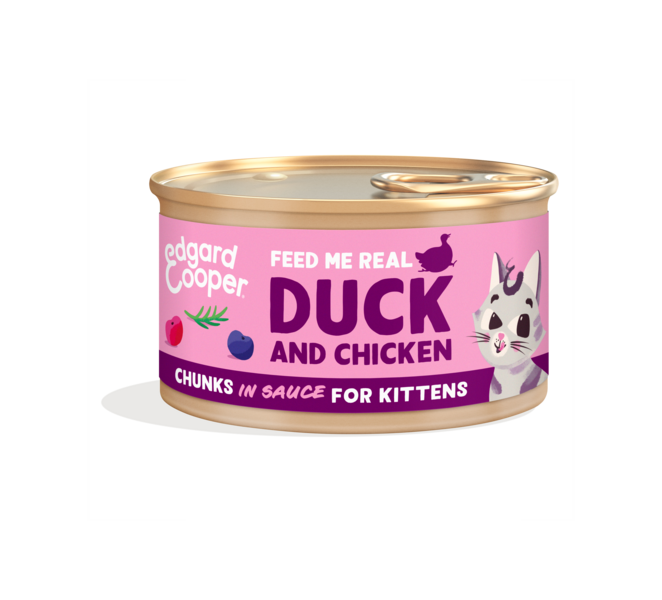 Duck and Chicken Grain-Free Chunks In Gravy for Kittens | Edgard ...