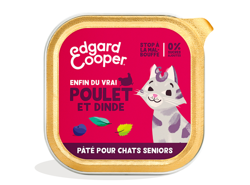 Pâté au Poulet et Dinde sans céréales pour Chats Séniors | Edgard & Cooper