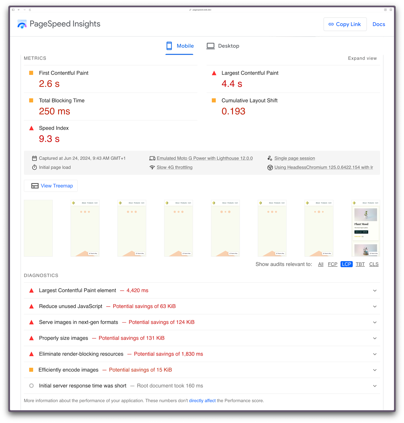Your bad LCP score might be a backend issue