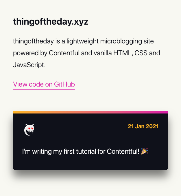How to build a microblog with Contentful, HTML, CSS and JS
