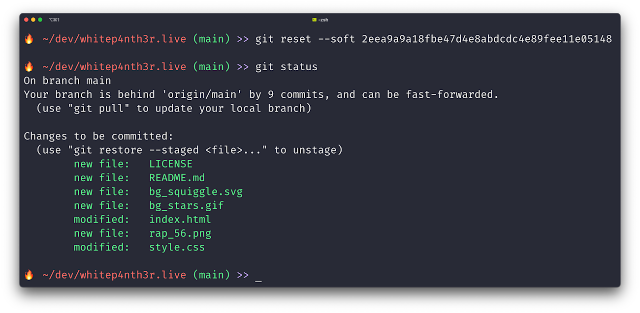 Rewrite your git history in 4 friendly commands