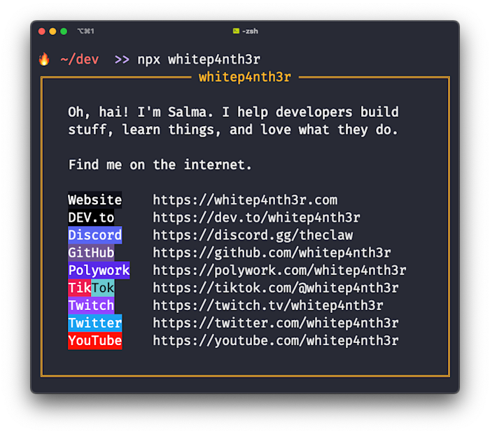 Build a business card CLI tool