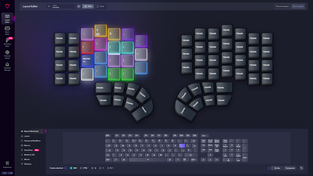 How I set up my Dygma Defy keyboard layers