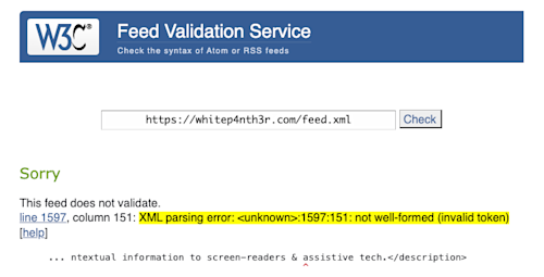 How To Fix Error Invalid Character In Entity Name In Rss Feeds