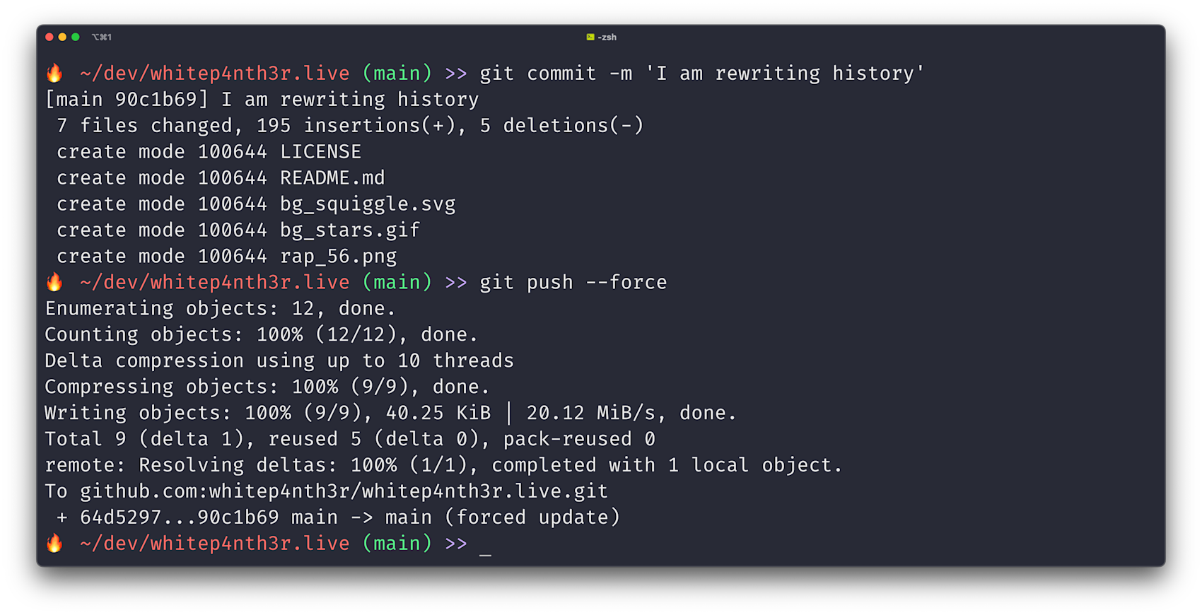 Rewrite your git history in 4 friendly commands
