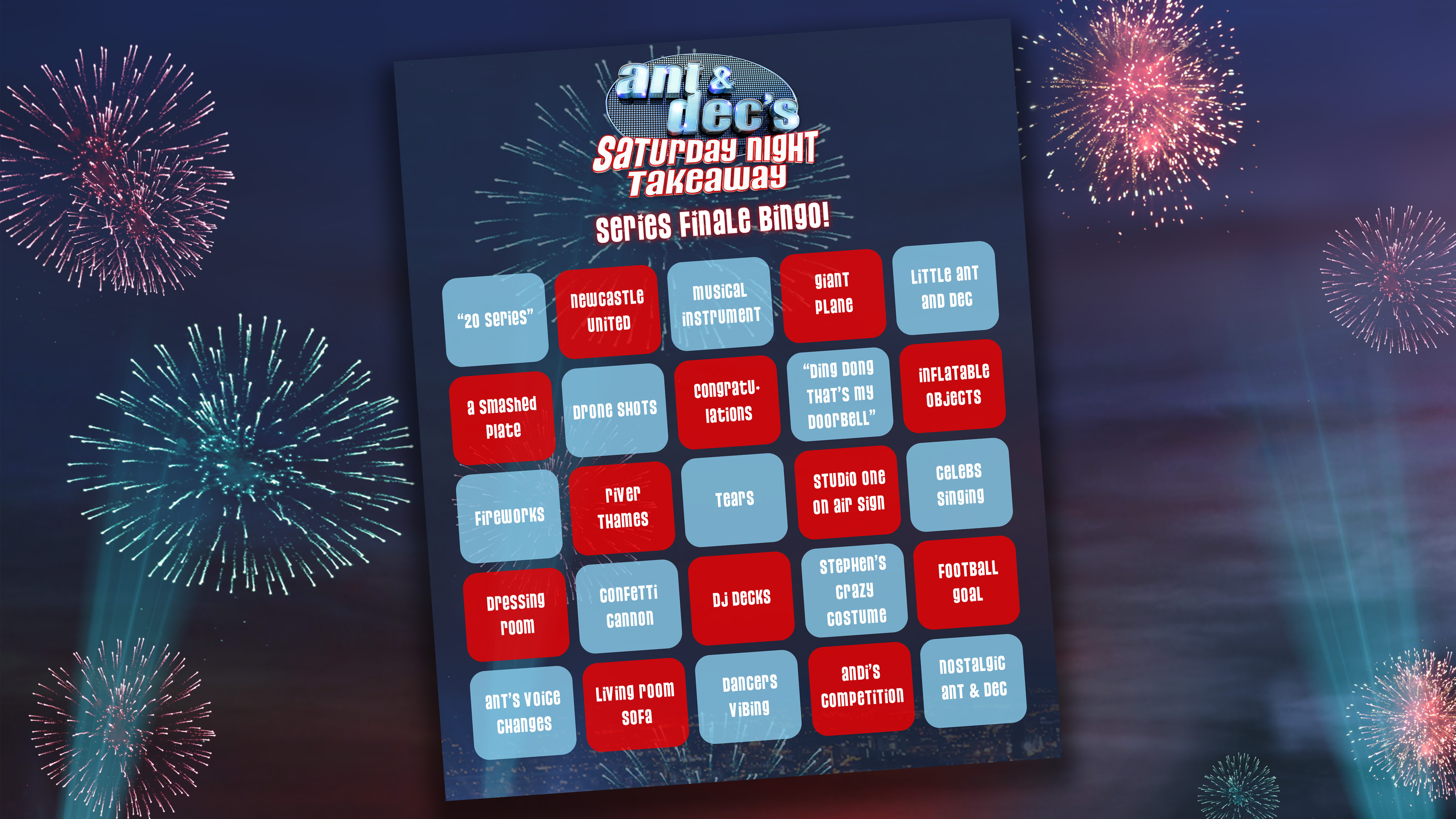 Play SNT Bingo to Celebrate the Finale | Saturday Night Takeaway