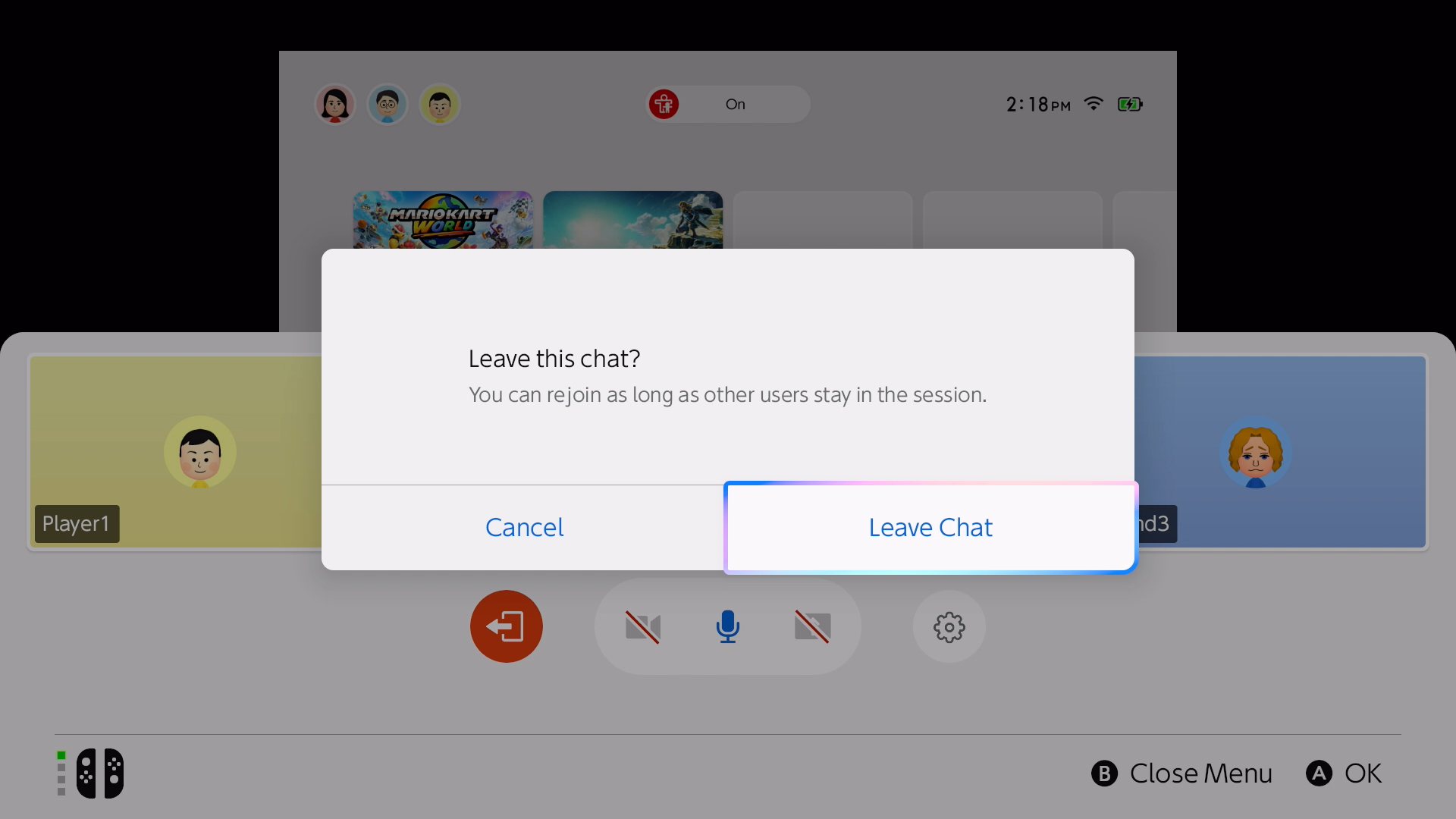 Leaving a GameChat Session | Nintendo Switch 2 Support | Nintendo Support