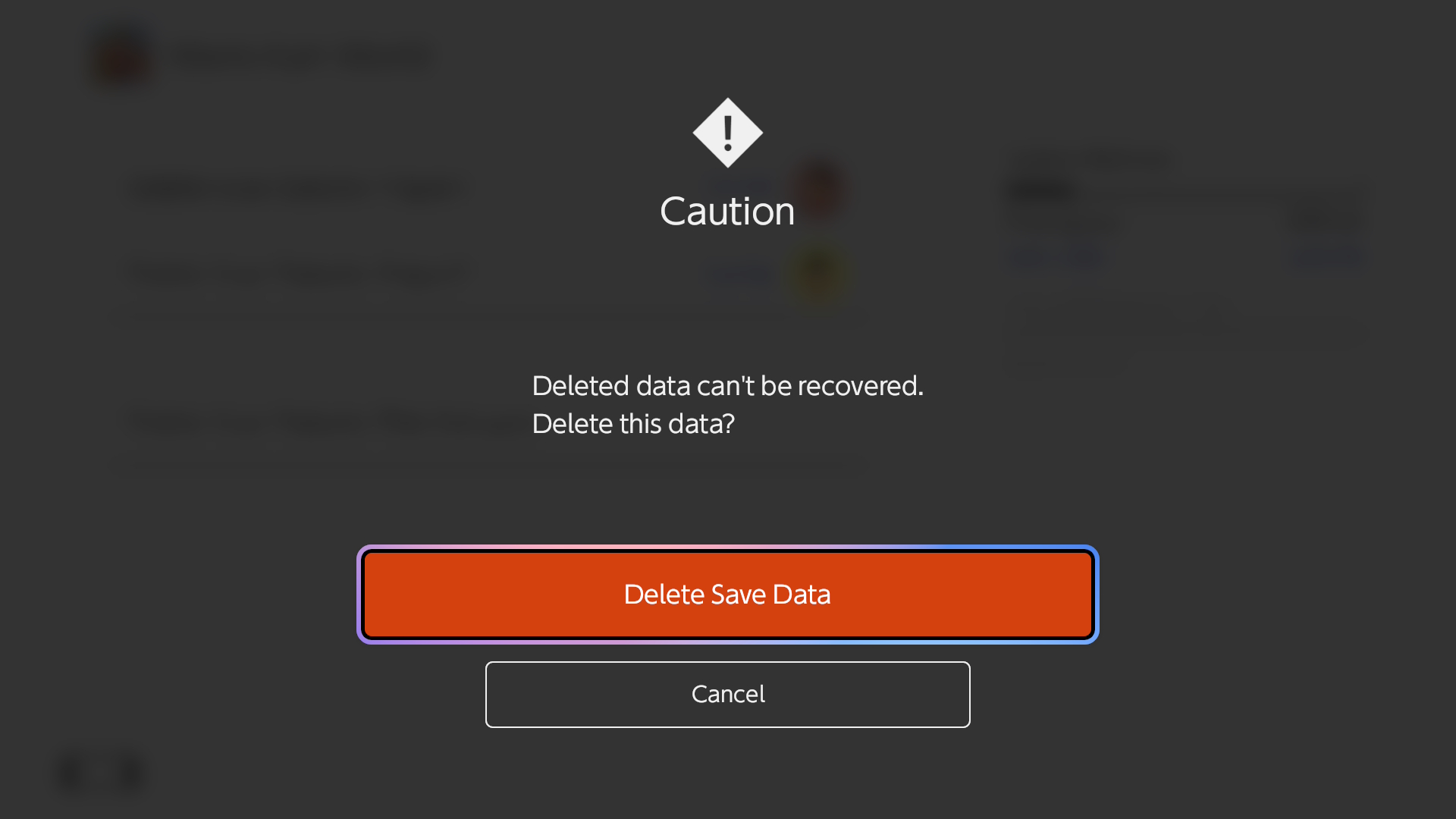 Delete Data | Nintendo Switch 2 Support | Nintendo Support
