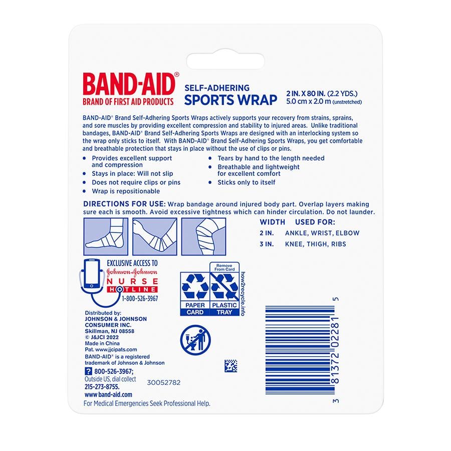 BAND-AID® Self-Adherent Elastic Compression Sports Wrap | BAND-AID® Brand