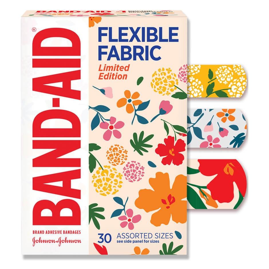 Flexible Fabric Adhesive Bandages, Limited Edition Wildflower Designs ...