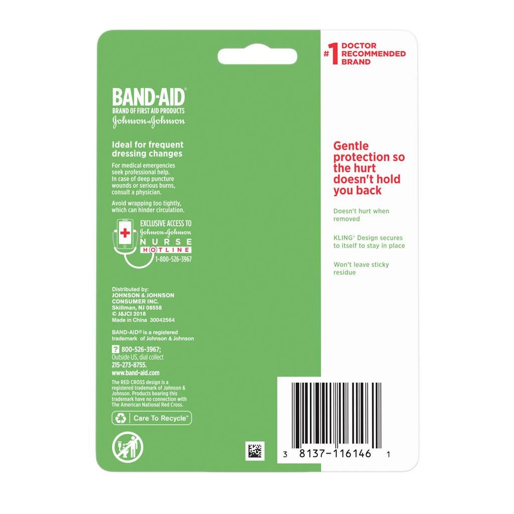 HURT-FREE® Medium Self-Adherent Wrap, 2 In x 2.3 Yds | BAND-AID® Brand ...
