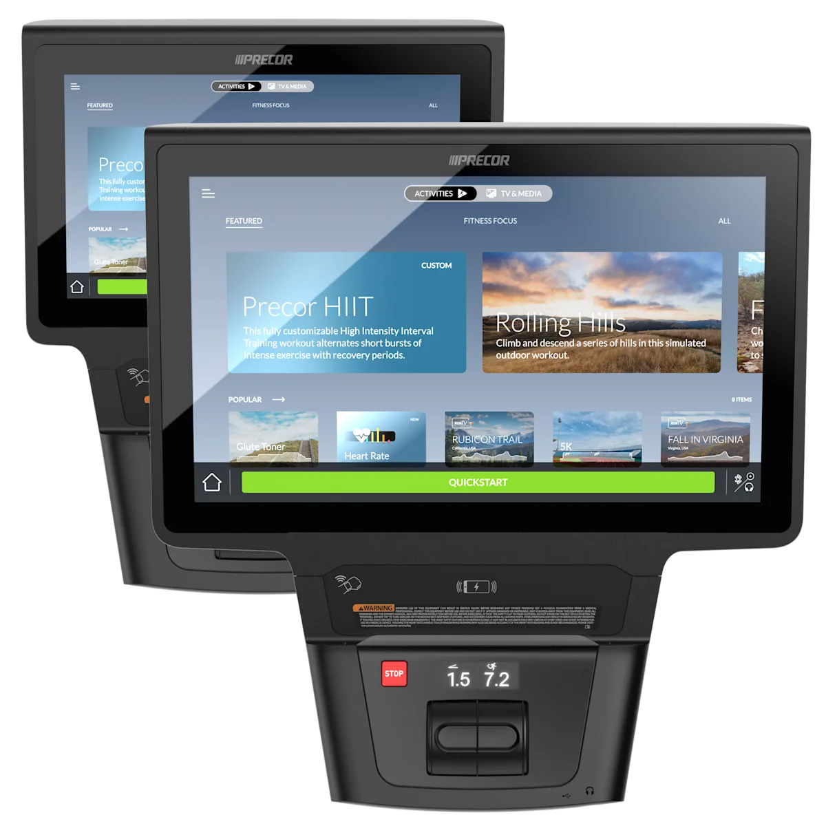 P82 and P62 Touchscreen Consoles | Precor