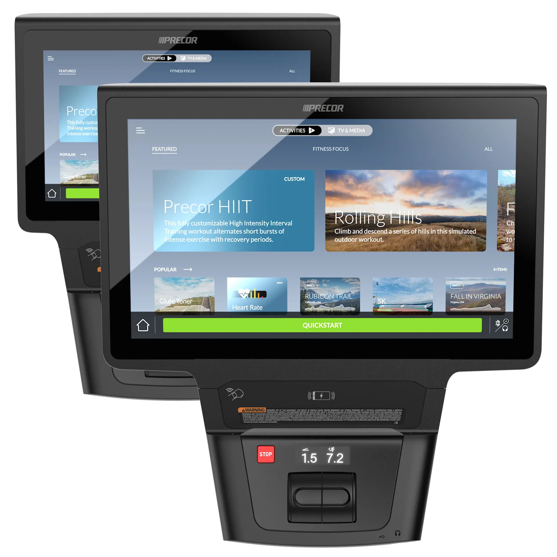 P82 and P62 Touchscreen Consoles | Precor