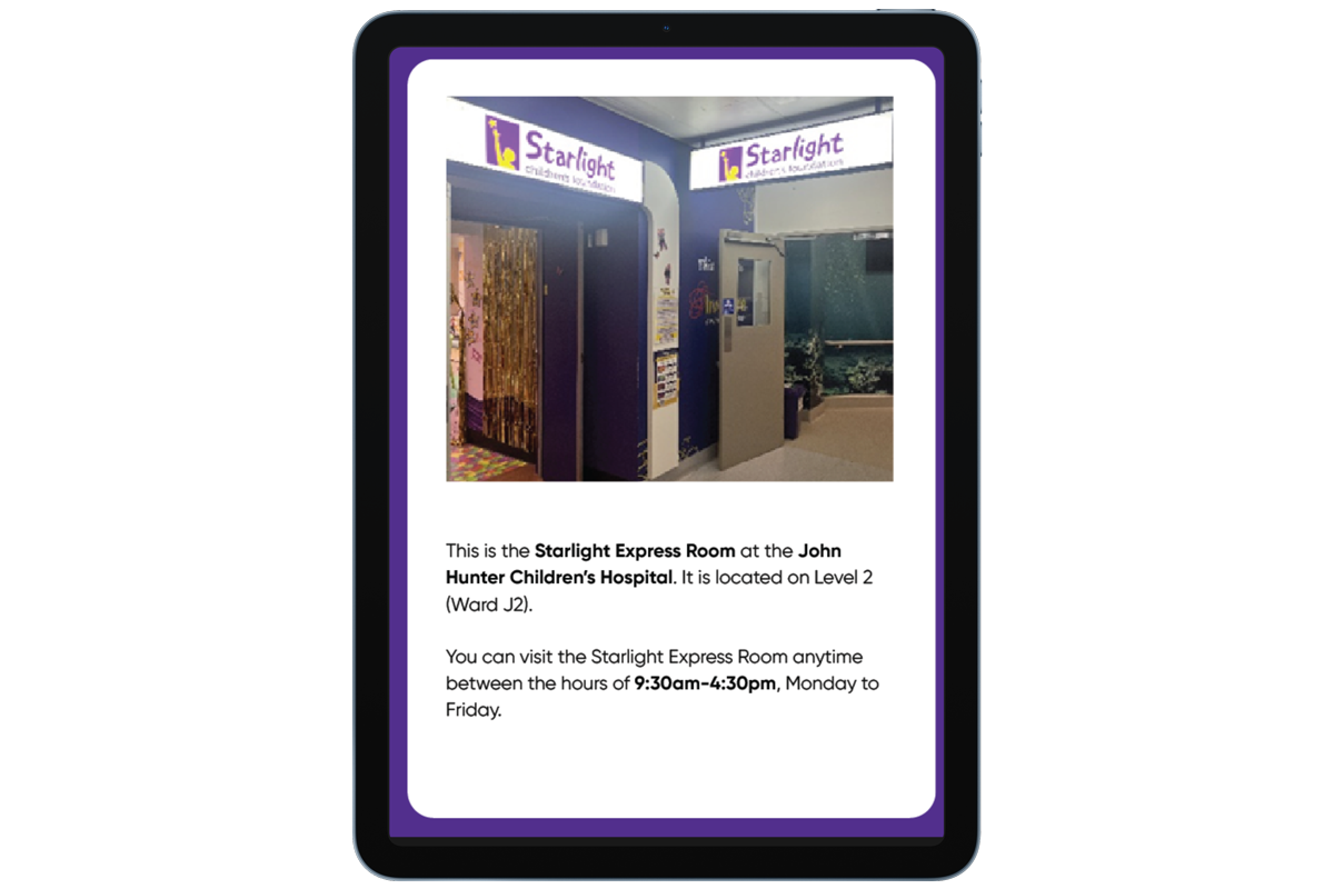 John Hunter Children's Hospital | Starlight Children's Foundation ...