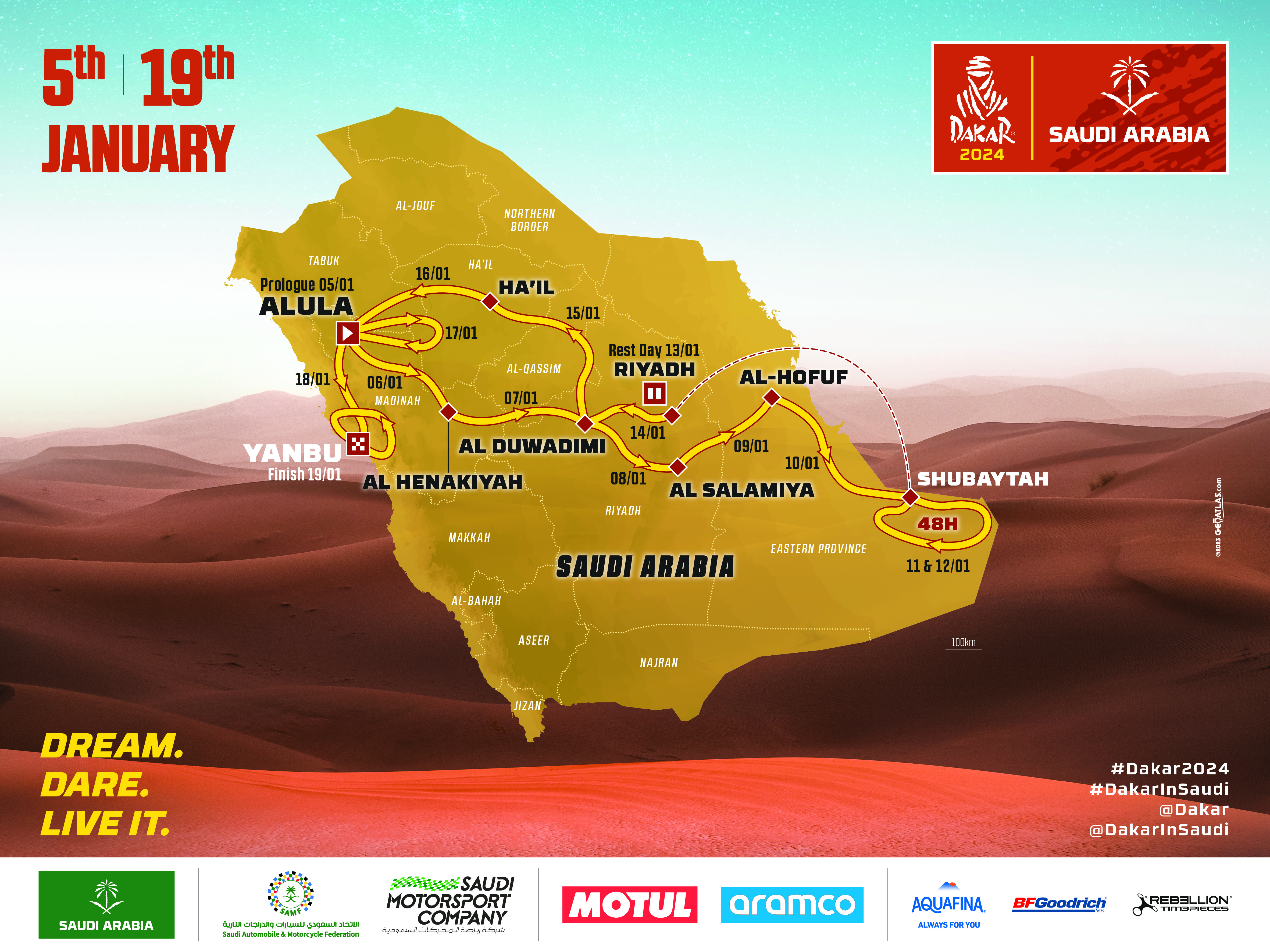 Dakar route map 2024