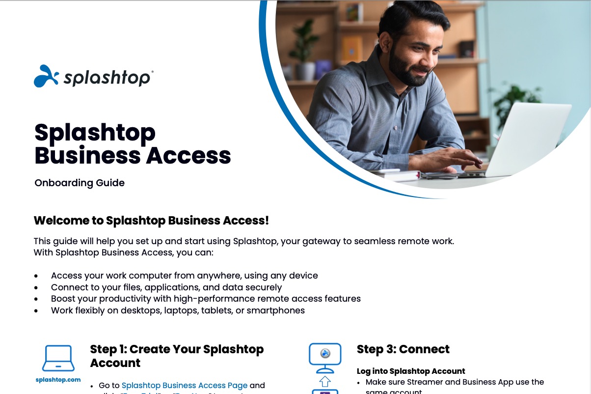 Guía de incorporación: Splashtop Remote Access
