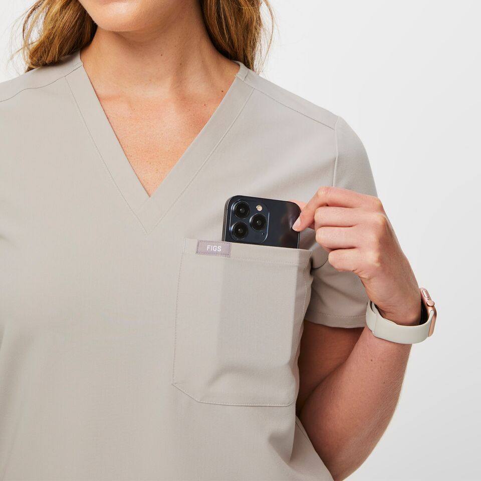 Women's Catarina One-Pocket Scrub Top™ - Bone · FIGS