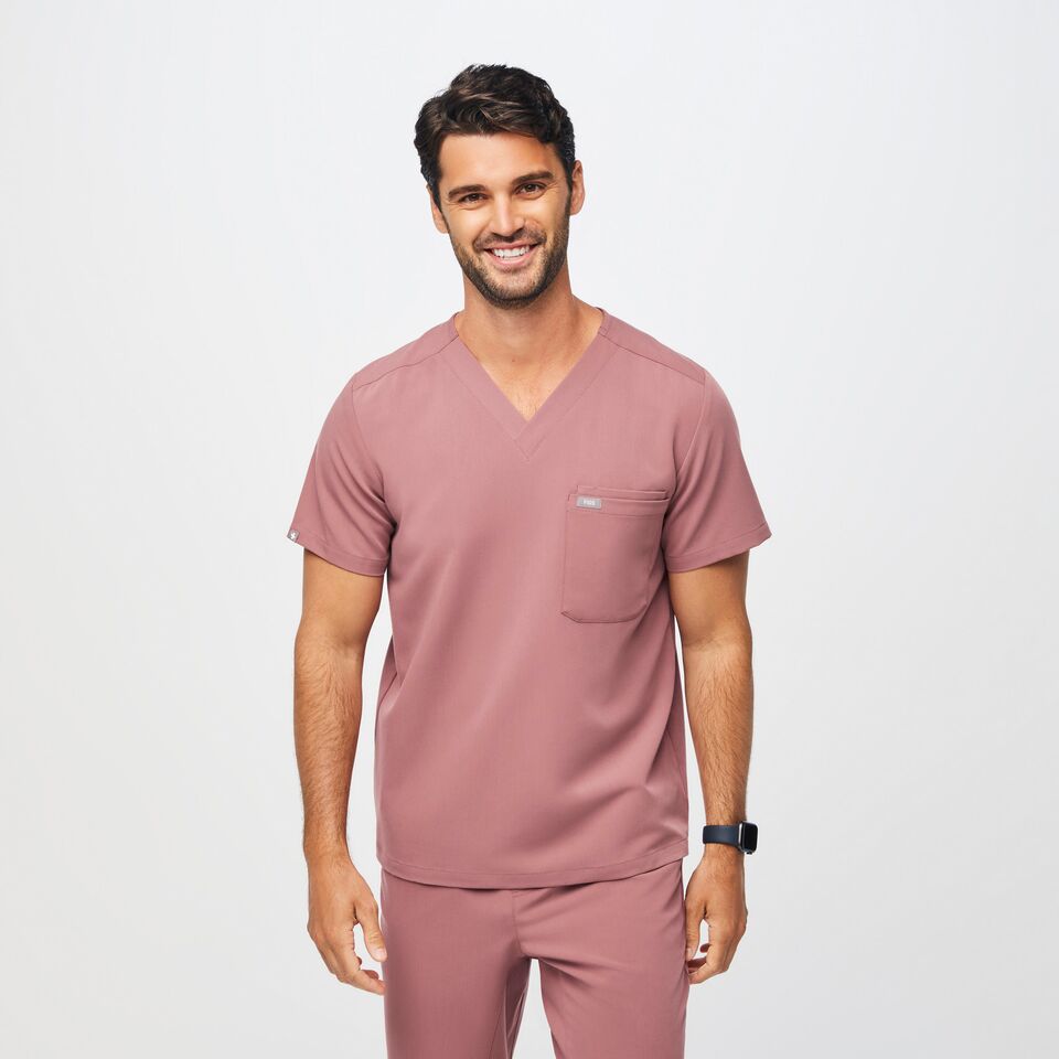 Men's Leon™ Three-Pocket Scrub Top - Mauve · FIGS