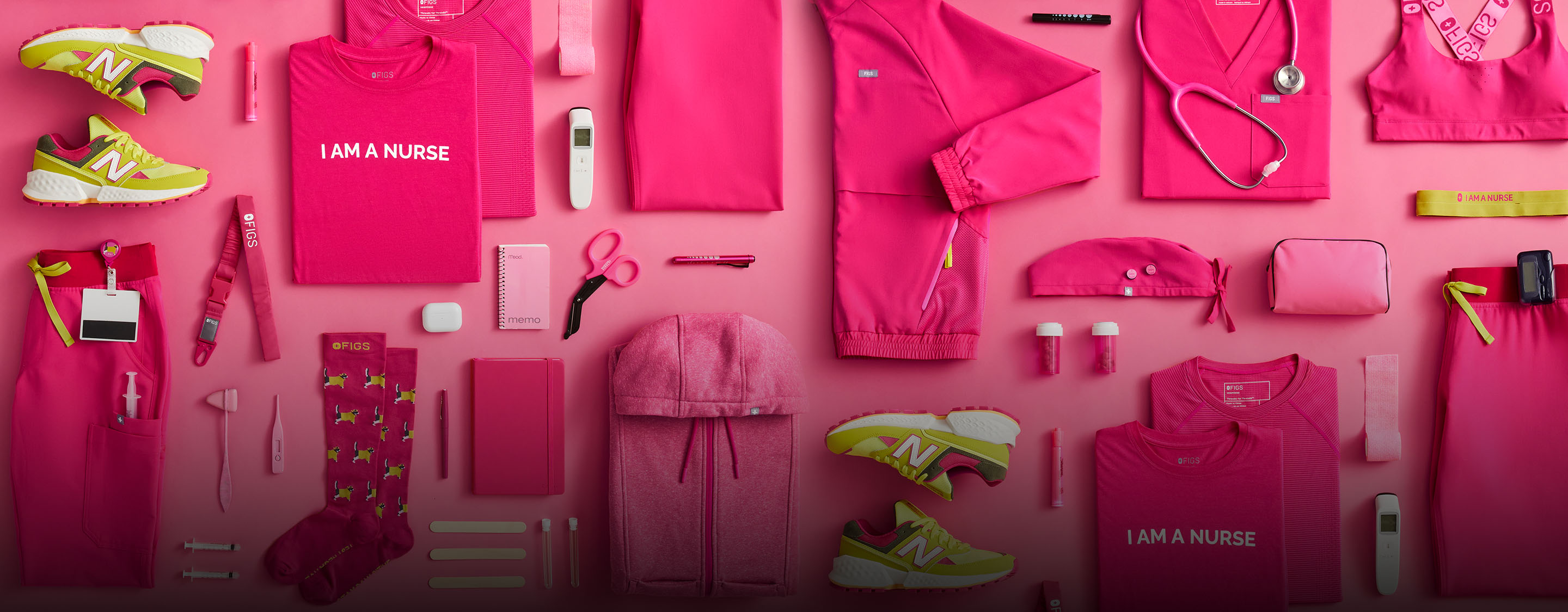 Women's Shocking Pink Scrubs · FIGS