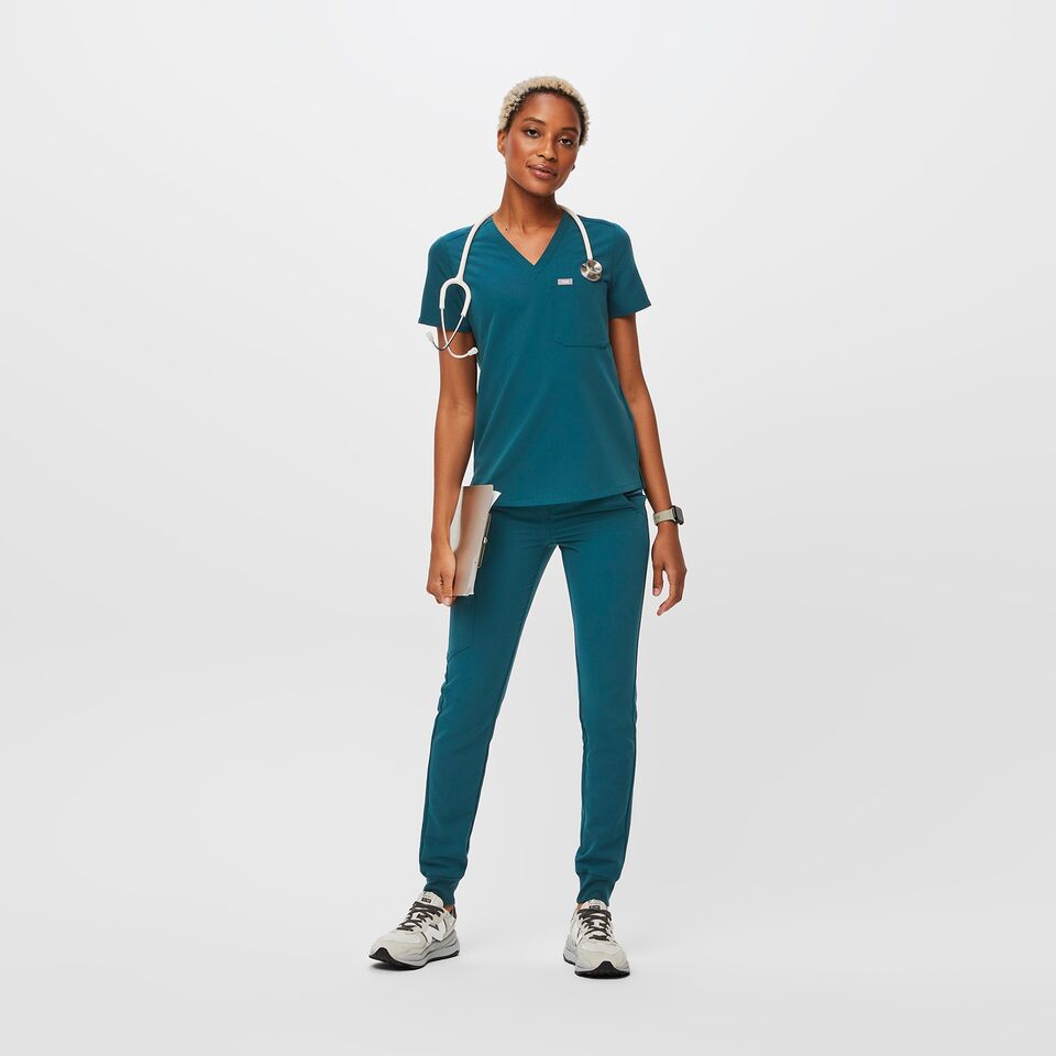 Women's Catarina One-Pocket Scrub Top™ - Caribbean Blue · FIGS