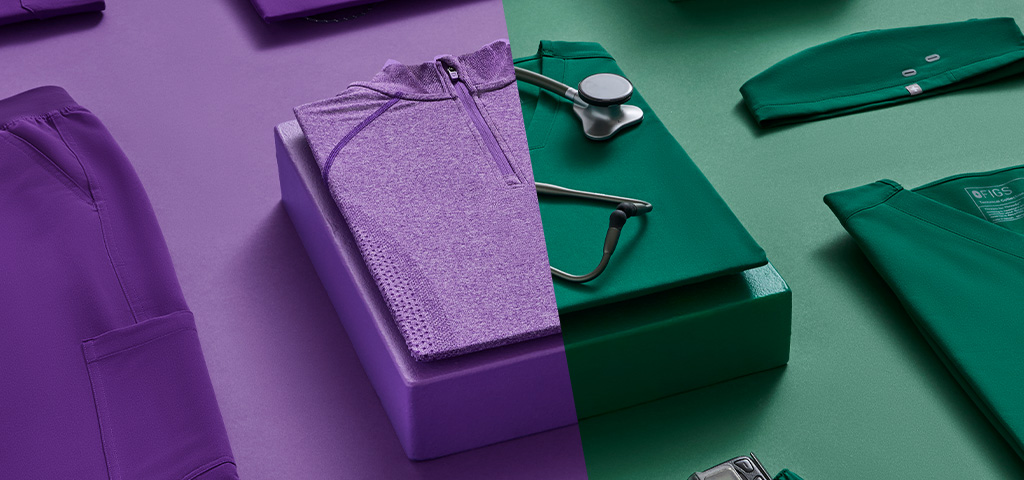Women's Digital Grape + Hunter Green Scrubs · FIGS