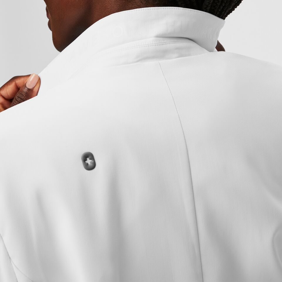 Women’s Double Breasted Lab Coat - Blanco Óptico · FIGS