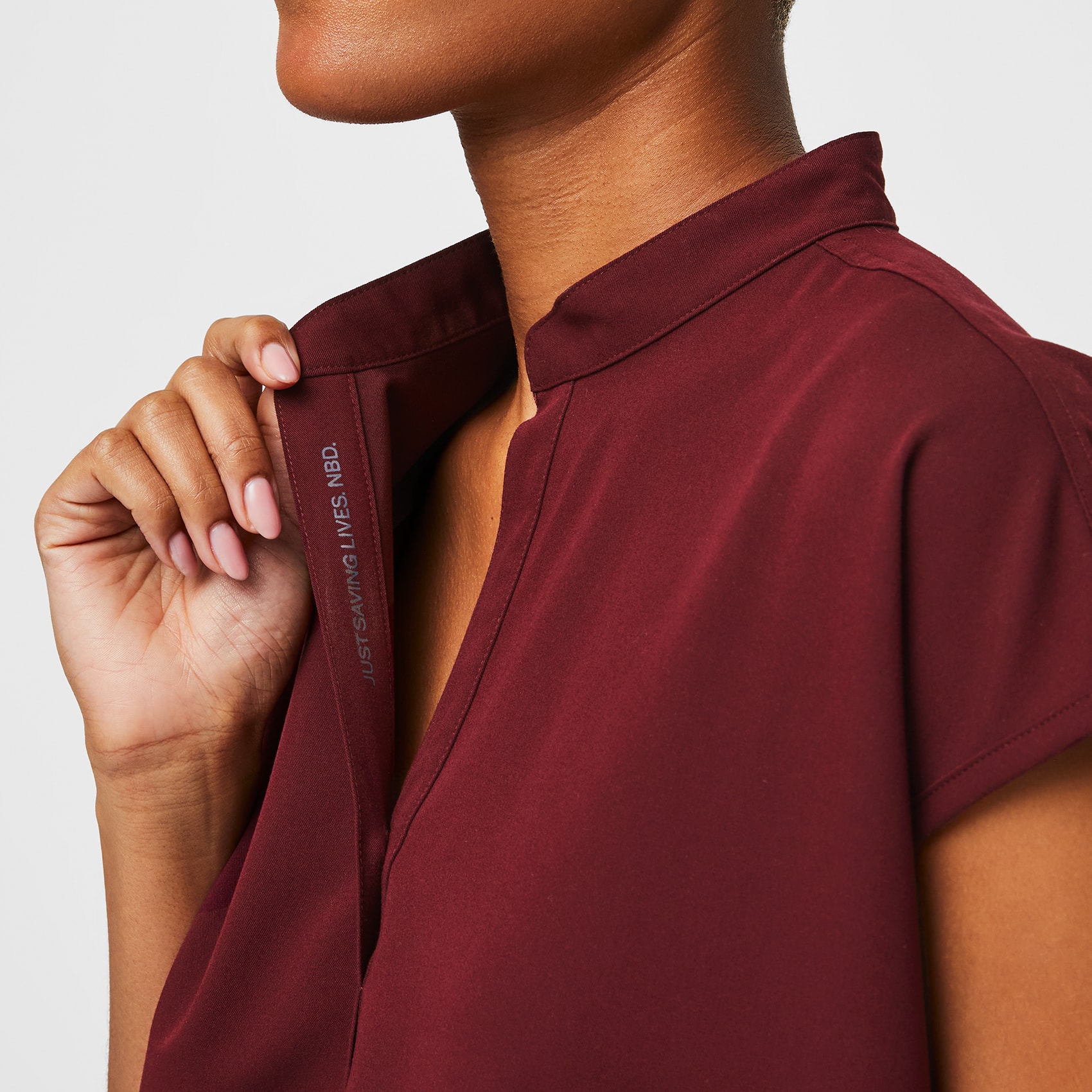 Women's Rafaela Oversized Scrub Top™ - Burgundy · FIGS