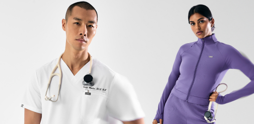 Women's Optic White + Amethyst Scrubs • FIGS